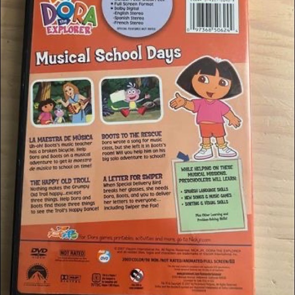 Nickelodeon Media Dora The Explorer Dvd Musical School Days Poshmark