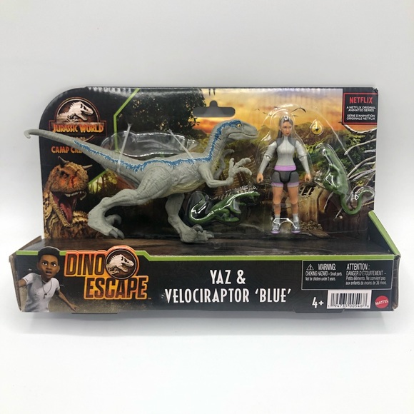 Mattel Toys Jurassic World Yaz Velociraptor Blue Camp Cretaceous