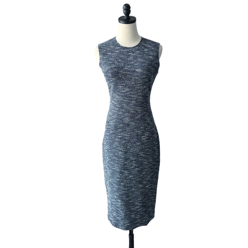 Theory Eano Branson Textured Tweed Sheath Dress S Gem