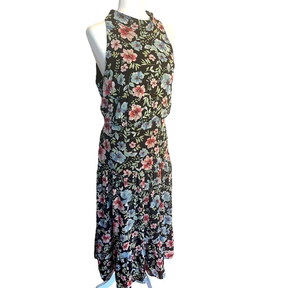 Nicole Miller Dresses Nicole Miller Black Floral Print Halter Maxi