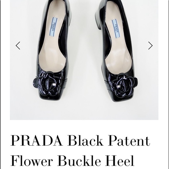 Prada Shoes Prada Black Patent Leather Square Toe 225 Block Heel