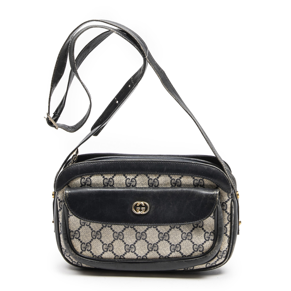 Gucci Bags Gucci Vintage Front Pocket Crossbody Zip In Beigenavy