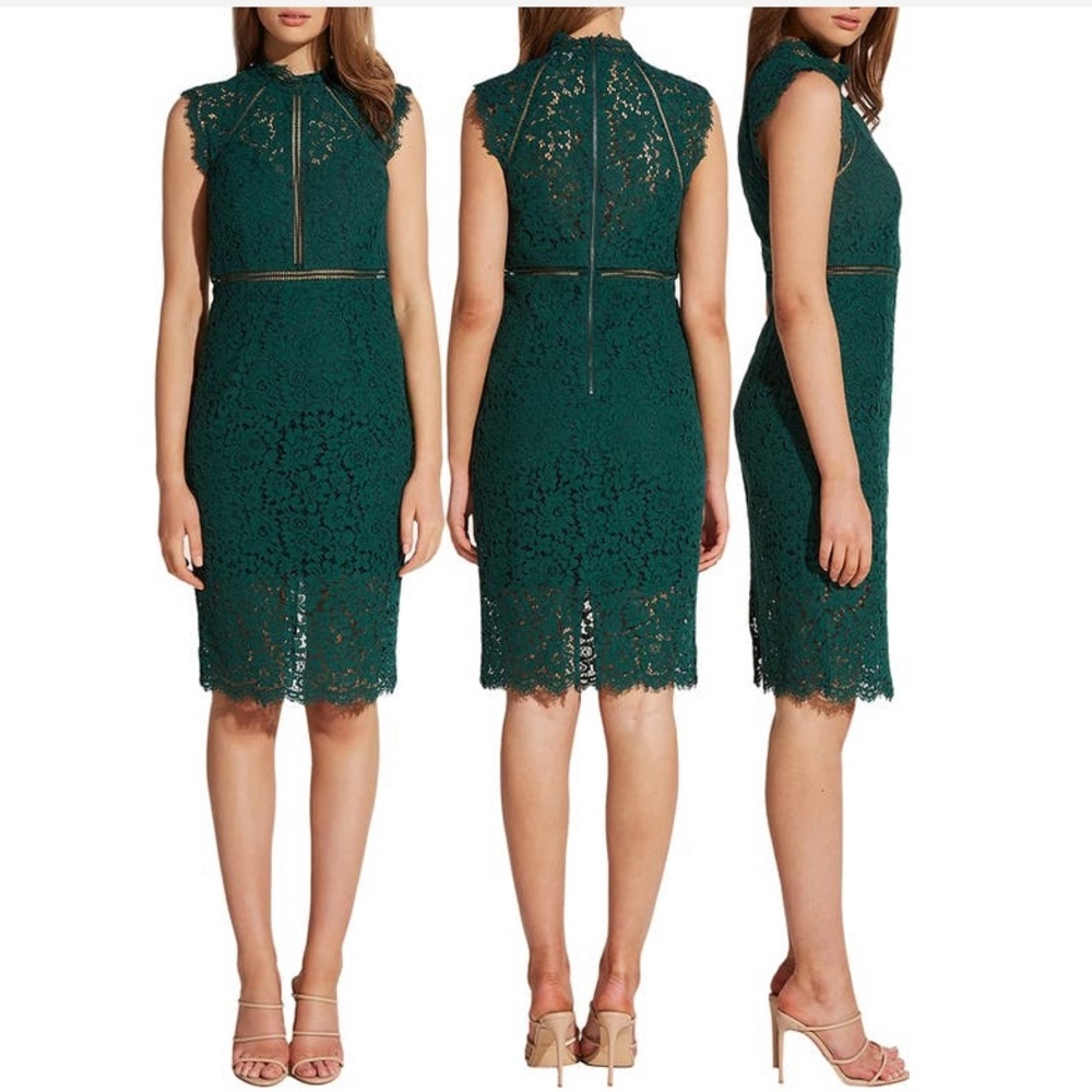 Bardot Lace Sheath Dress Gem