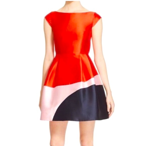 Kate Spade Dresses Nwt Kate Spade Fit And Flare Colorblock Dress