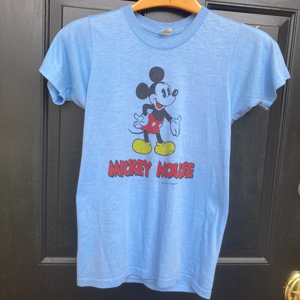 Vintage 1970s Disney Mickey Mouse Double Sided Rare T Gem