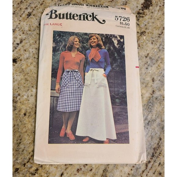 Butterick Skirts Uncut Butterick Size L Wrapped Aline Skirt Sailor