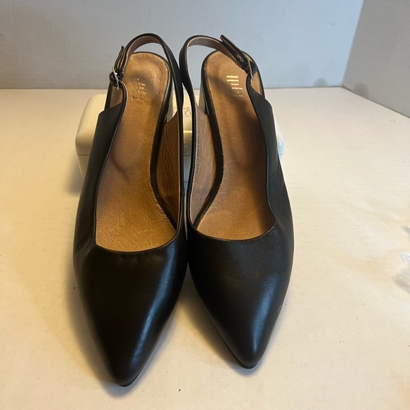 J Jill Shoes Jjill Leather Upper Slingback Low Chucky Heel Size 7