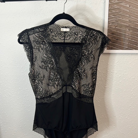 Gentle Fawn Tops Gentle Fawn Black Lace Bodysuit Poshmark