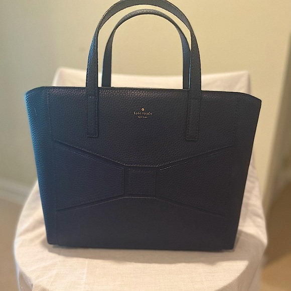 Kate Spade Bags Like New Navy Blue Kate Spade Leather Tote Poshmark