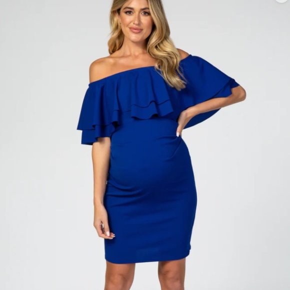 Pinkblush Dresses Brand New Pinkblush Blue Double Layer Ruffle Off