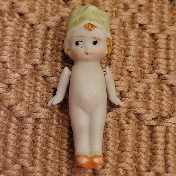 Kewpie Accents Vintage Porcelain Kewpie Doll With Articulating Arms