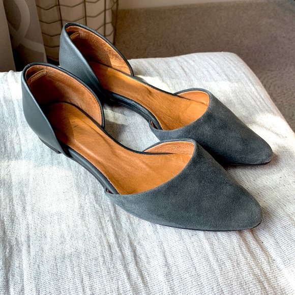J Jill Shoes Jjill Suede And Leather Gray Dorsay Style Shoes