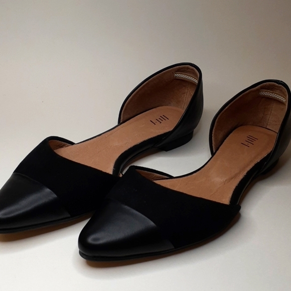 J Jill Shoes J Jill Dorsay Leather And Suede Black Flats Poshmark