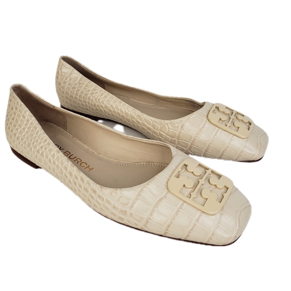 Tory Burch Shoes Tory Burch Cream Georgia Ballet Square Toe Flats