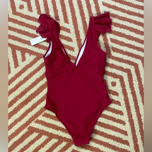 Beachsissi Swim Nwt Beachsissi S Wine Colored High Cut One Piece