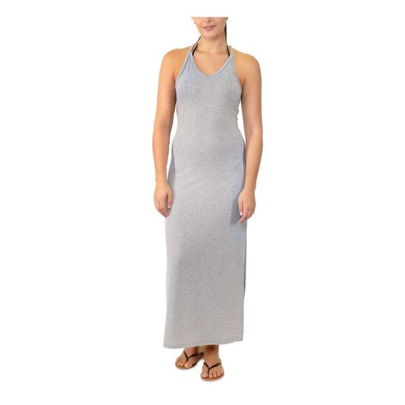 Miken Swim Swim Miken Swim Womens Gray Racerback Maxi Slit Dress