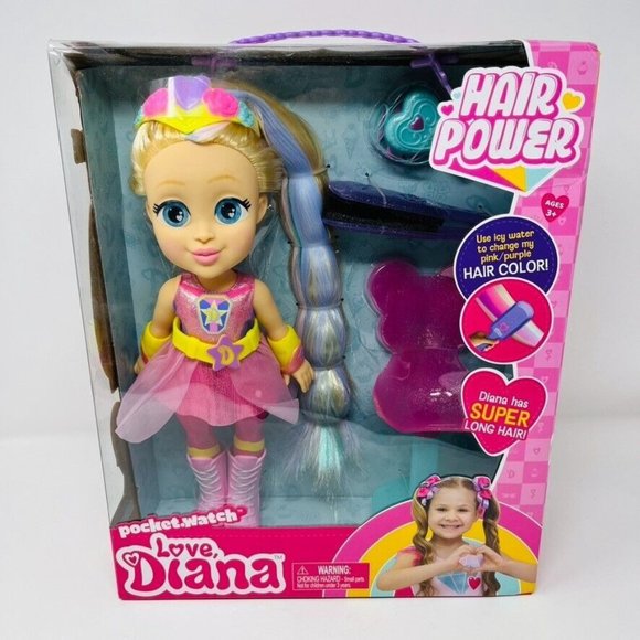 Head Start Toys Pocket Watch Love Diana Hair Power Doll With