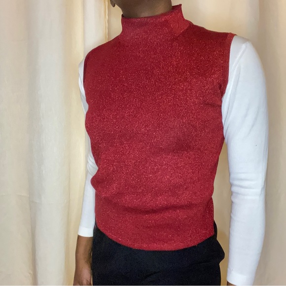 Coldwater Creek Sweaters Cold Water Creek Sparkly Red Sweater Vest