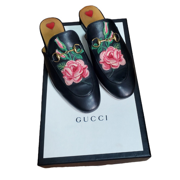 Gucci Shoes Gucci Princetown Horsebit Floral Embroidered Bettis