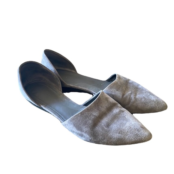 Vince Shoes Vince Suede Pointed Toe Dorsay Flats Gray 75 Poshmark