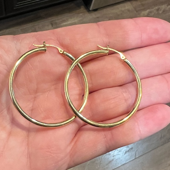 Jewelry 14k Solid Gold Large Hoop Earrings Poshmark