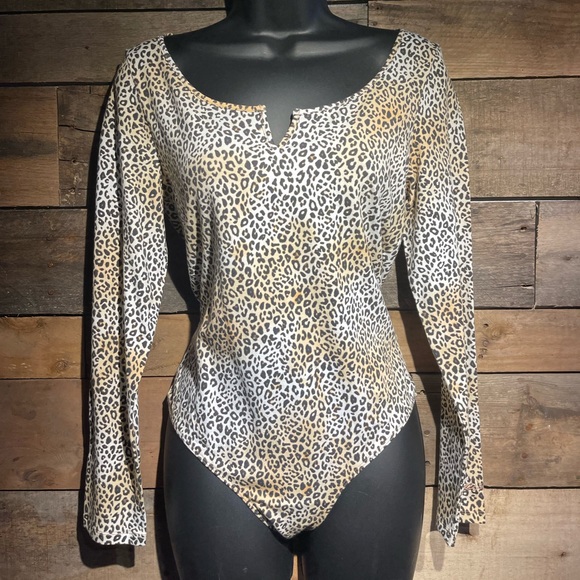 Pink Victorias Secret Tops Cheetah Bodysuit Poshmark