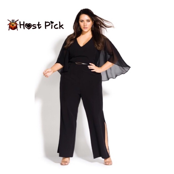 City Chic Pants And Jumpsuits City Chic Black Heiress Jumpsuit 22xl