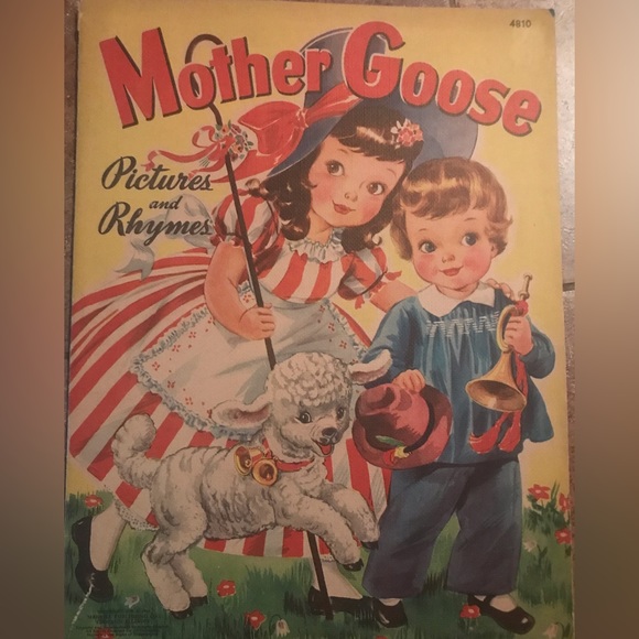 Merrill Other Antique Mother Goose Pictures And Rhymes Linen Book