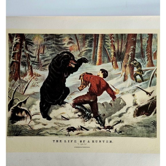 Currier And Ives Art 93 The Life Of A Hunter Lithograph Currier