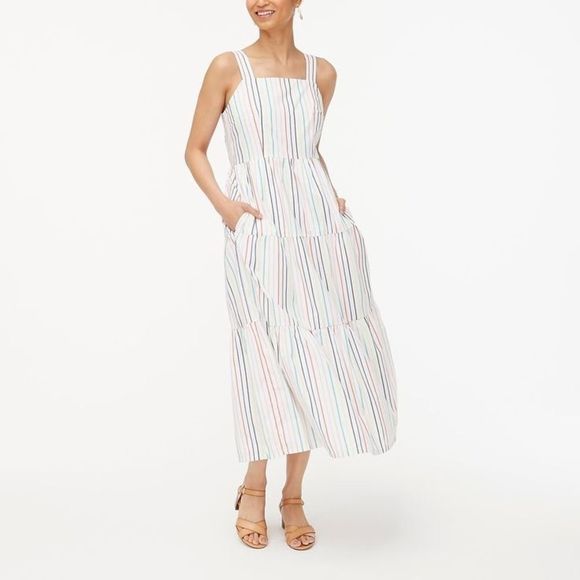 J Crew Dresses J Crew Tiered Maxi Dress In Cotton Poplin Poshmark