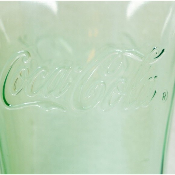 Coca Cola Dining Cocacola Coke 2 Heavy Glass 6oz Green Flared