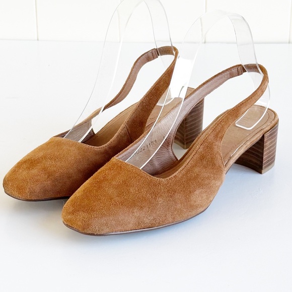 J Jill Shoes J Jill Mila Tan Suede Slingback Pumps Size 9 Poshmark