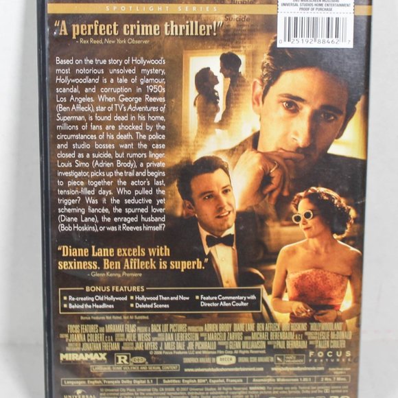 Focus Features Other Hollywoodland Dvd Movie Ben Affleck Diane Lane