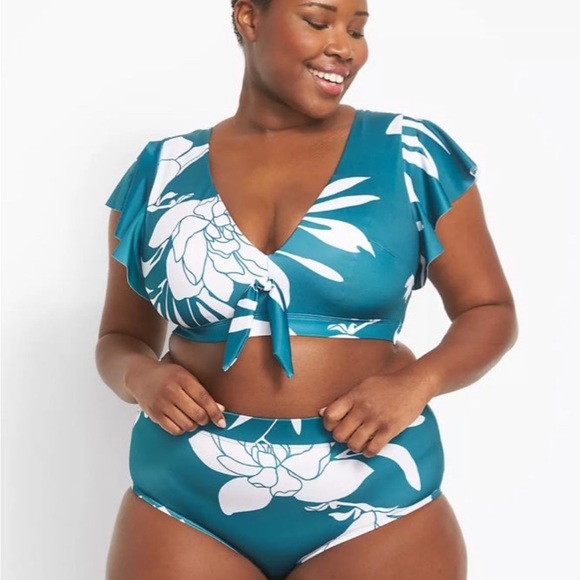 Lane Bryant Swim New Lane Bryant Swim By Cacique Flutter Sleeve