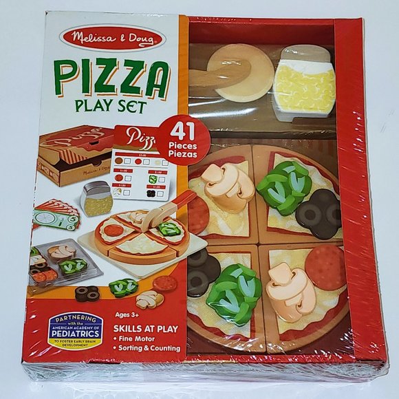 Melissa And Doug Toys New Melissa Doug Pizza Play Set 4 Pieces Wooden