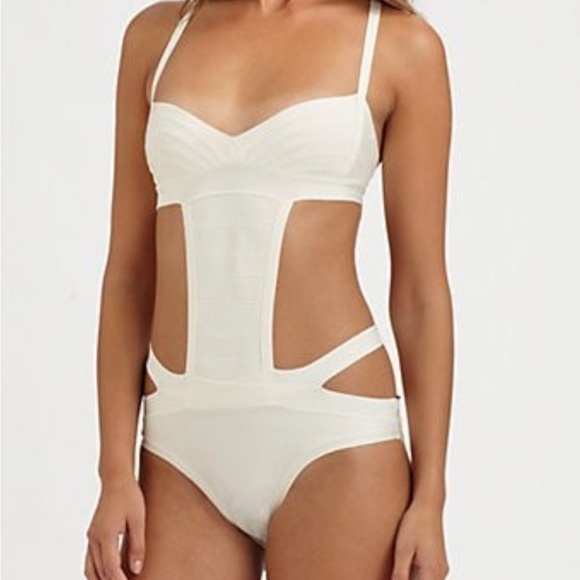 Herve Leger Swim Herve Leger One Piece Bandage Swimsuit Bodysuit