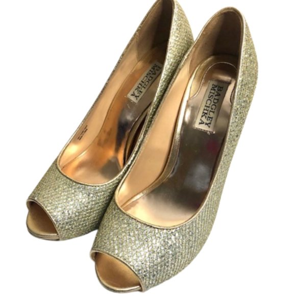 Badgley Mischka Shoes Badgley Mischka Humbie Ii 2 Gold Sparkle Peep