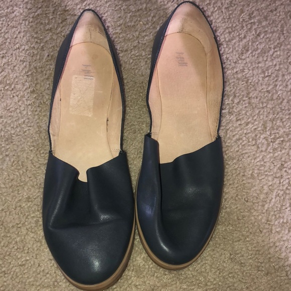 J Jill Shoes J Jill Navy Blue Leather Dorsay Flats Size 1 Poshmark