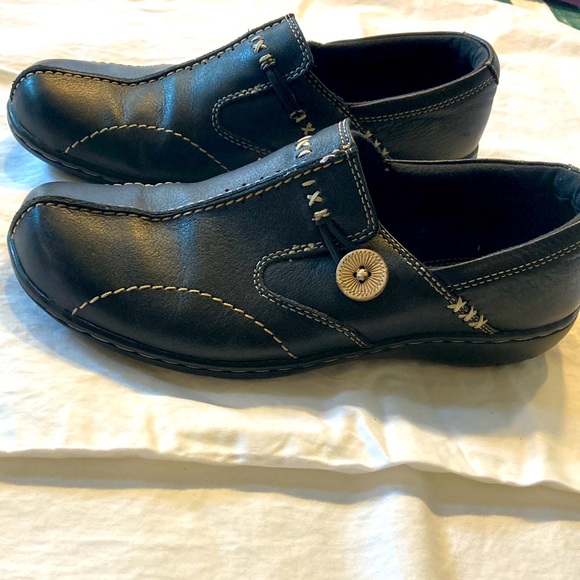 Clarks Shoes Clarks Unstructured Leather Slip On Shoes Poshmark