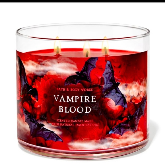 Bath And Body Works Accents Vampire Blood Scented 3 Wick Candle