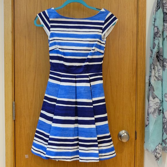 Kate Spade Dresses Kate Spade Skater Dress Blue With Pockets Poshmark