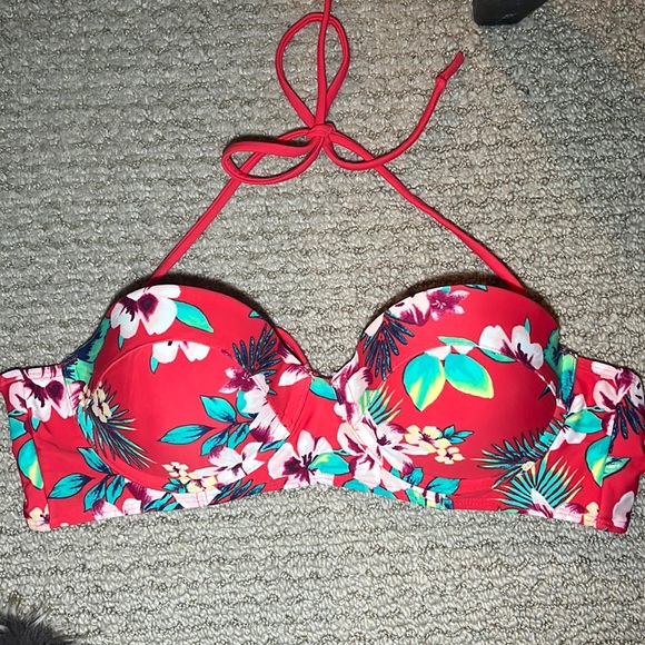 Hollister Swim Red Floral Push Up Bikini Top Poshmark