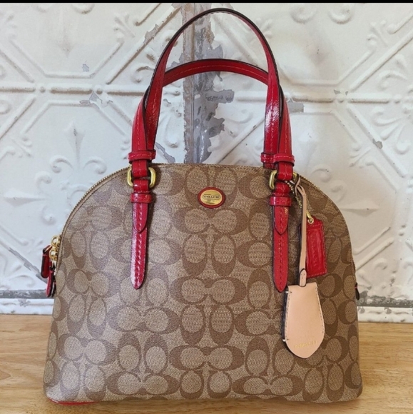 Coach Bags Coach Peyton Signature Cora Domed Satchel Poshmark