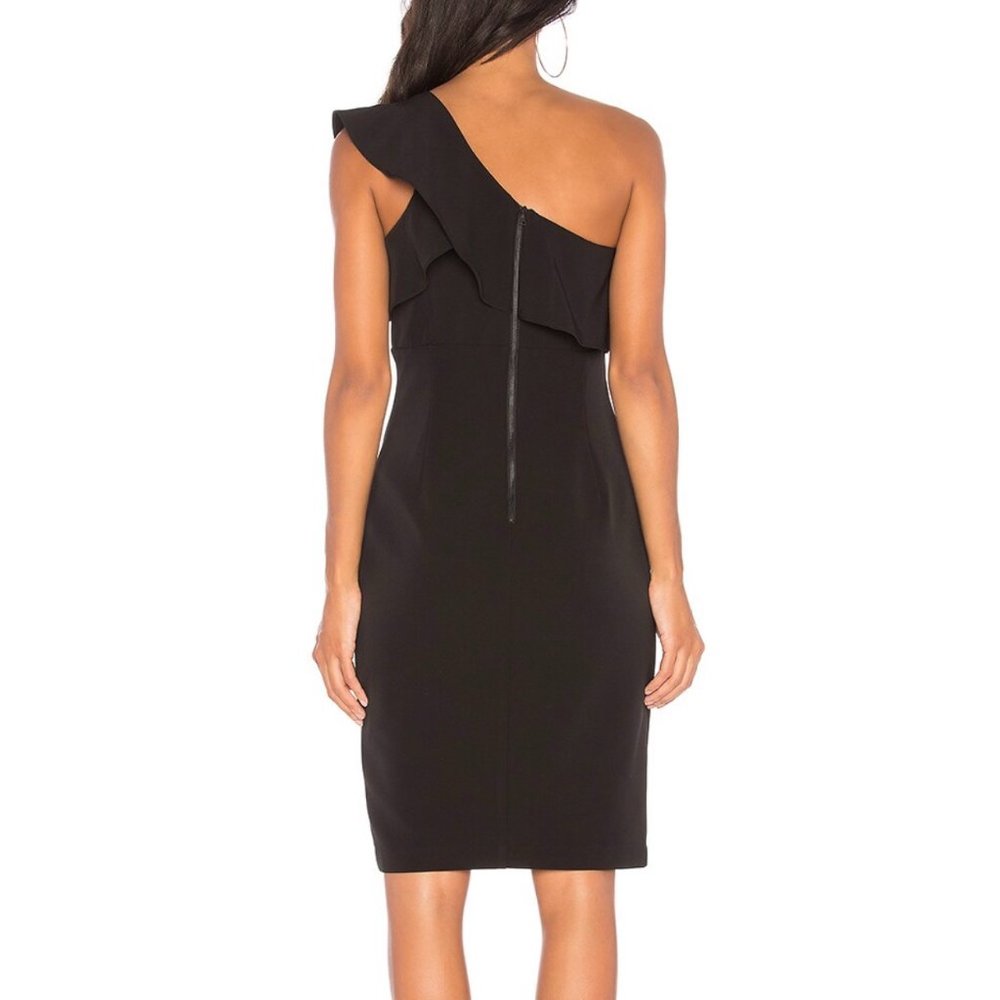 Bardot Black One Shoulder Ruffle Overlay Midi Dress Gem