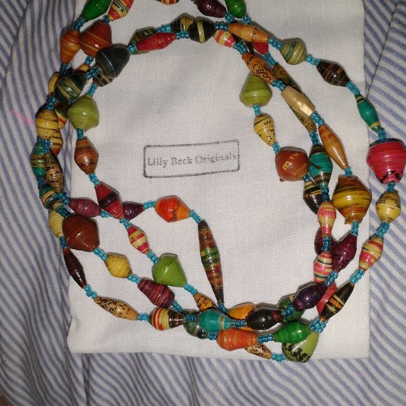 Lily Beck Originals Jewelry African Paper Bead Necklace Poshmark