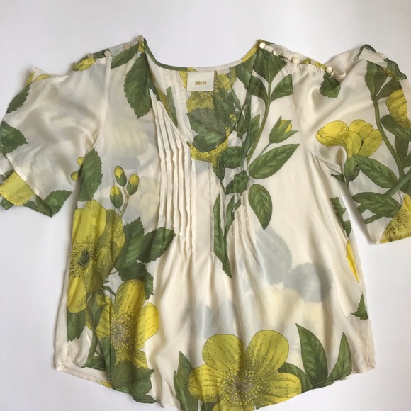 Anthropologie Tops Anthropologie Maeve Fluttered Maya Blouse Lemons