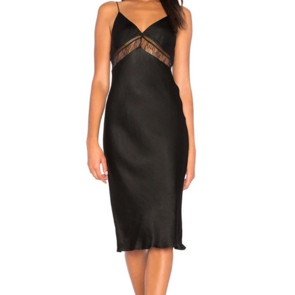 Kendall And Kylie Dresses Kendall Kylie Black Satin Lace Slip Midi