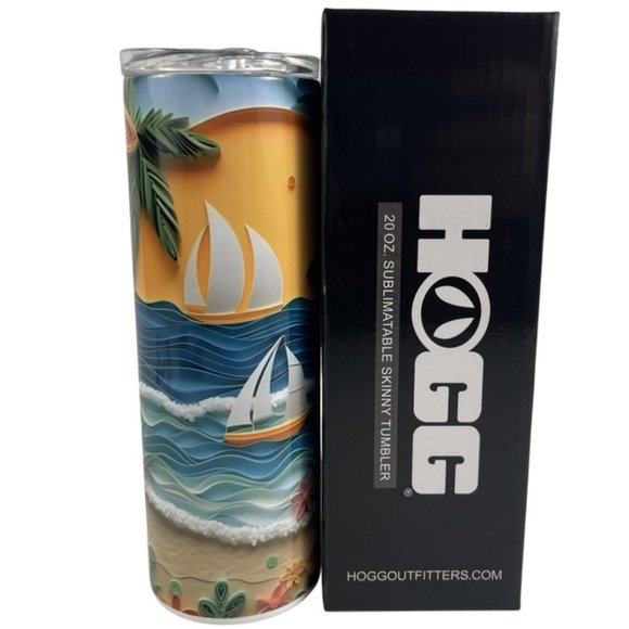 Sassy Hippo Creations Dining Skinny Tumbler 2oz Sailboats 3d Ocean