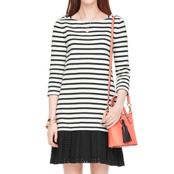 Kate Spade Dresses Kate Spade Stripe Eyelet Dot Dress Poshmark