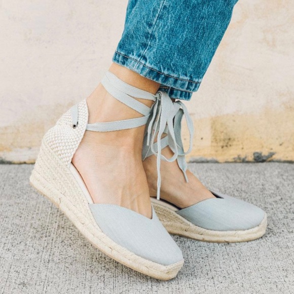 Soludos Shoes New In Box Soludos Lyon Wedge Espadrille Sky Blue Us